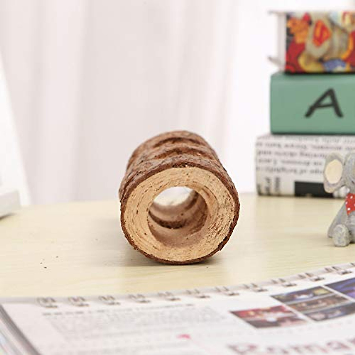 POPETPOP Rabbit Toys Rabbit Toys Rabbit Toys 2pcs Natural Wooden Hamster Tunnel Tube Toy Forest Hollow Tree Trunk (15cm+20cm) Rabbit Toy Teething Toys Bunny Toys