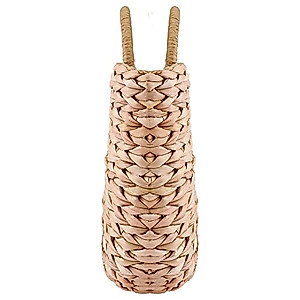 Summer Rattan Bag for Women Straw Hand-woven Top-handle Handbag Beach Sea Straw Rattan Tote Clutch Bags (Khaki)