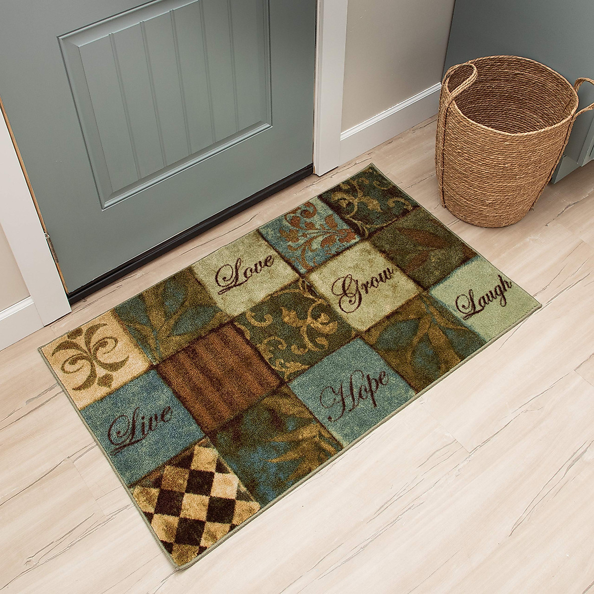 Mohawk Home Machine Washable Mat,Les Fleurs (2'6" x 4')