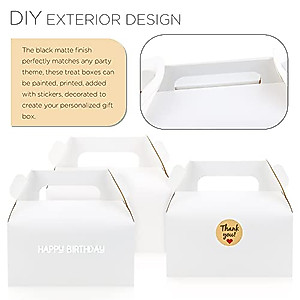 Bercoor 45 Pack Party Treat Box Candy Cake Gift Favor Snack Goody Cardboard Bags for Birthday Party Gift Giving Wedding Party Favors Baby Shower, 6.3 x 3.5 x 3.1 Inch (White)