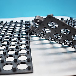 16Pack Drainage Interlocking Floor Tiles, 12”x12” Non-Slip Pool Bathtub Drain Tiles for Flooring, Soft PVC Splicing Modular Cushion Mat, Vented Floor Tiles for Locker Room Basement Stairs