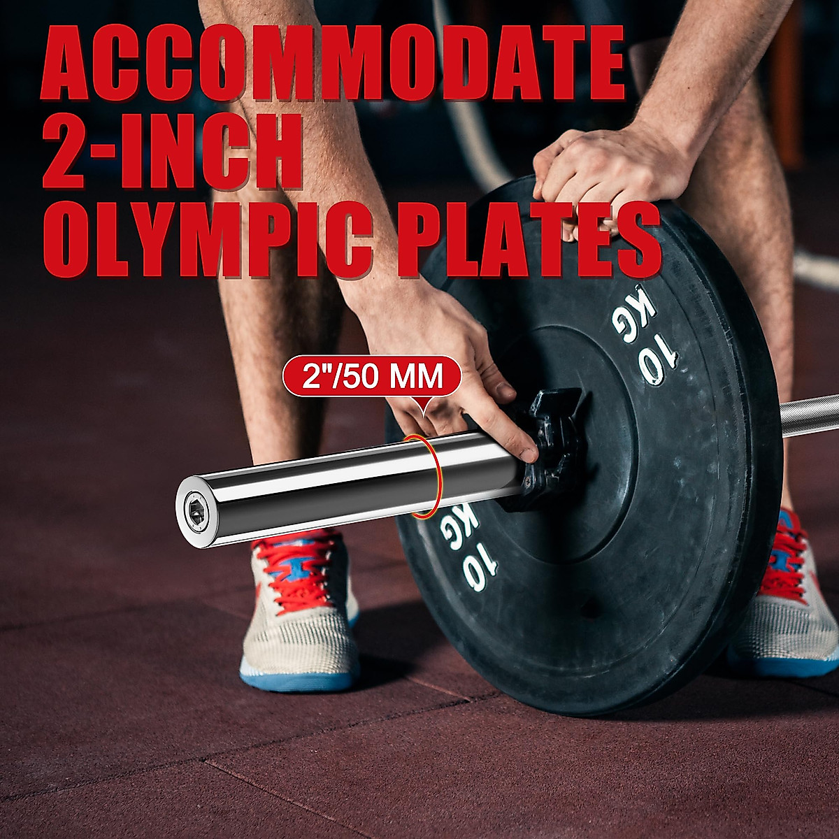 Olympic Barbell Weight Bar for Weightlifting, Bench Press Bar 7ft/6ft/5ft for Strength Training, Rated 700lbs/500lbs/400lbs Weight Capacity