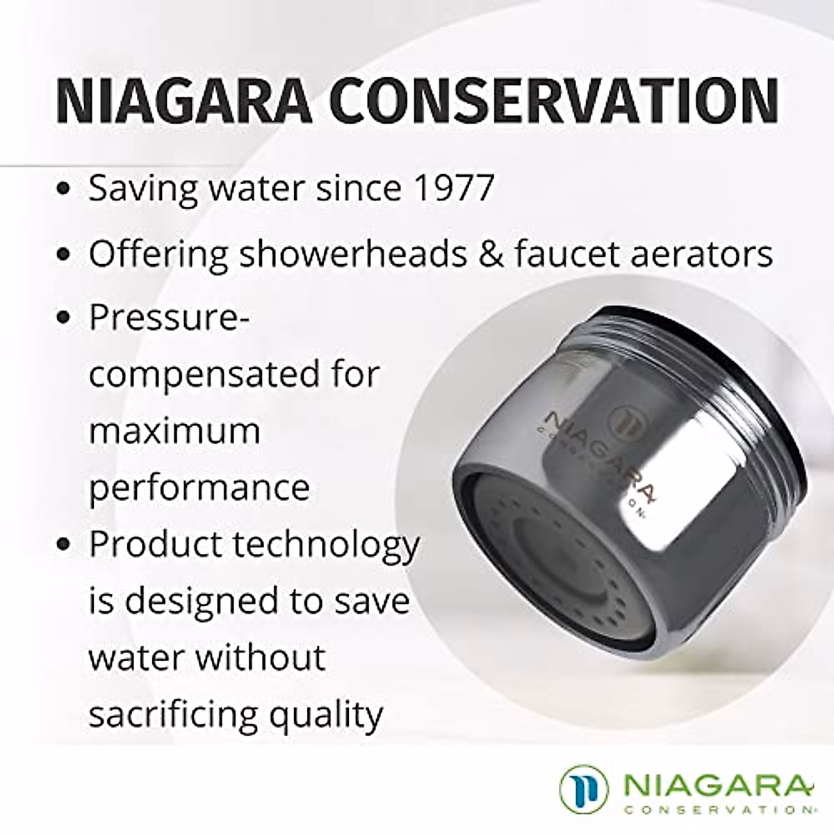 Niagara Conservation N3205N-PC-TU 1-Spray 0.5 GPM .94-in. Pressure-Compensating Needle-Spray Faucet Aerator Chrome, 6-Pack | Bathroom Sink and Kitchen Sink Aerator for Home Improvement