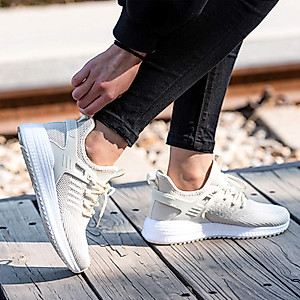 SDolphin Running Shoes Women Sneakers - Tennis Walking Shoes Ladies Athletic Workout Fashion Lightweight Mesh Memory Foam Road Running Shoes Beige