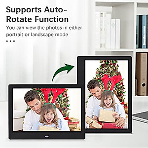 CalmGeek 10.1 Inch Digital Photo Frame Desktop Electronic Album 1280 * 800 IPS Screen Supports Photo/Video/Music/Clock/Calendar Function with Backside Stand Remote Control
