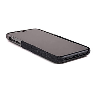 Dockem iPhone 11 Wallet Case: Built-in Metal Plate for Magnetic Mounting & 2 Card Holders (6.1" Luxe M2 Synthetic Leather, Black & Grey)