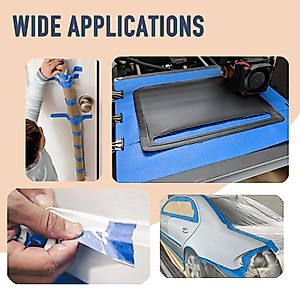 KIWIHUB Wide Blue Painters Tape, 3in x 55Y, Blue Masking Tape for Painting, Laser Cutting/Engraving & 3D Printing, 21-Day Clean Removal