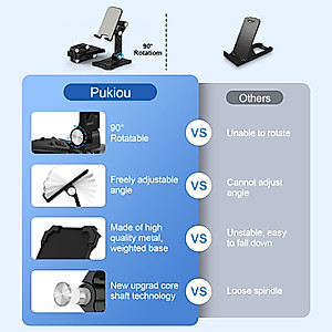 Android Cell Phone Stand Mount for Desk, iPAD Adjustable Height & Angle Phone Holder,Foldable Phone Stand for Recording Compatible iPhone 15 Pro Max Samsung Galaxy Z Flip 5 A14 5G A54 A13 S23