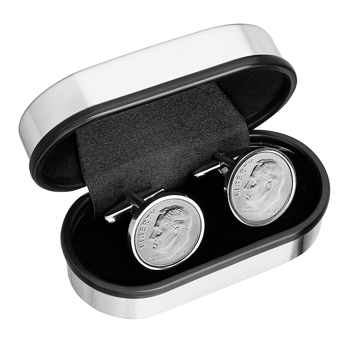 Worldcoincufflinks - 10th Wedding Anniversary - Tin Anniversary - Genuine 2014 Mint Coin Cufflinks