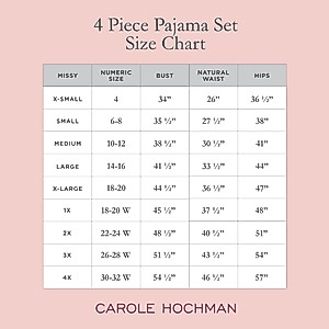 Carole Hochman Women's 4-Piece 100% Cotton Pajama Set – V-Neck T-Shirt, Tank, Capri Pants & Shorts with Drawstring & Pockets, Medieval Blue, X-Large