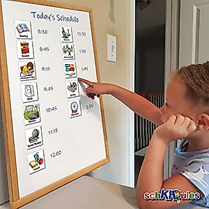 SchKIDules Visual Schedule for Kids 87Pc Education Collection - Classroom and Homeschool Visual Supports: 66 School-Themed Magnets and 21 Headings for Preschool, Special Ed, Autism, ADHD