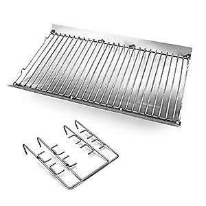 Votenli P0350H (1-Pack) 27 inches Steel Ash Pan with Wire Grate for Chargriller Charcoal Grill 1224, 1324, 2121, 2222, 2727, 2828, 2929, Chargriller 200048,Charbroil 1730205 (27 x 13 1/4)