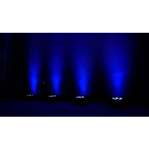 Rockville Battery PAR 61 Pack Black, 8 Pack Rechargeable RGBWA+UV Wash Lights with Charging Flight Case, Includes Remote, 15 Hours Battery Life, Perfect for Events, Parties & DJ Gigs