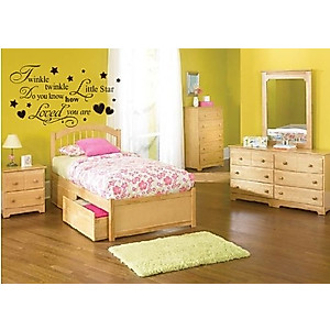 Twinkle Little Star Do You Know How Loved Are - Girl's or Boy's Room Kids Baby Nursery - Vinyl Wall Decal, Lettering Art Letters Decor, Quote Design Sticker, Saying Decoration