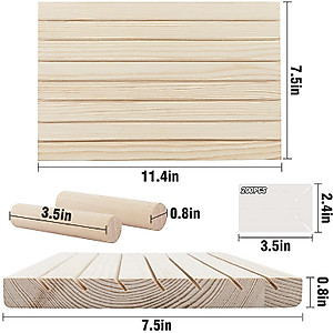 Wooden Earring Display Stand - Portable Holder with 2 Detachable Pegs + 200pcs Cardboard for Selling Earrings & Jewelry Show Business Card Holder (Wood Color)