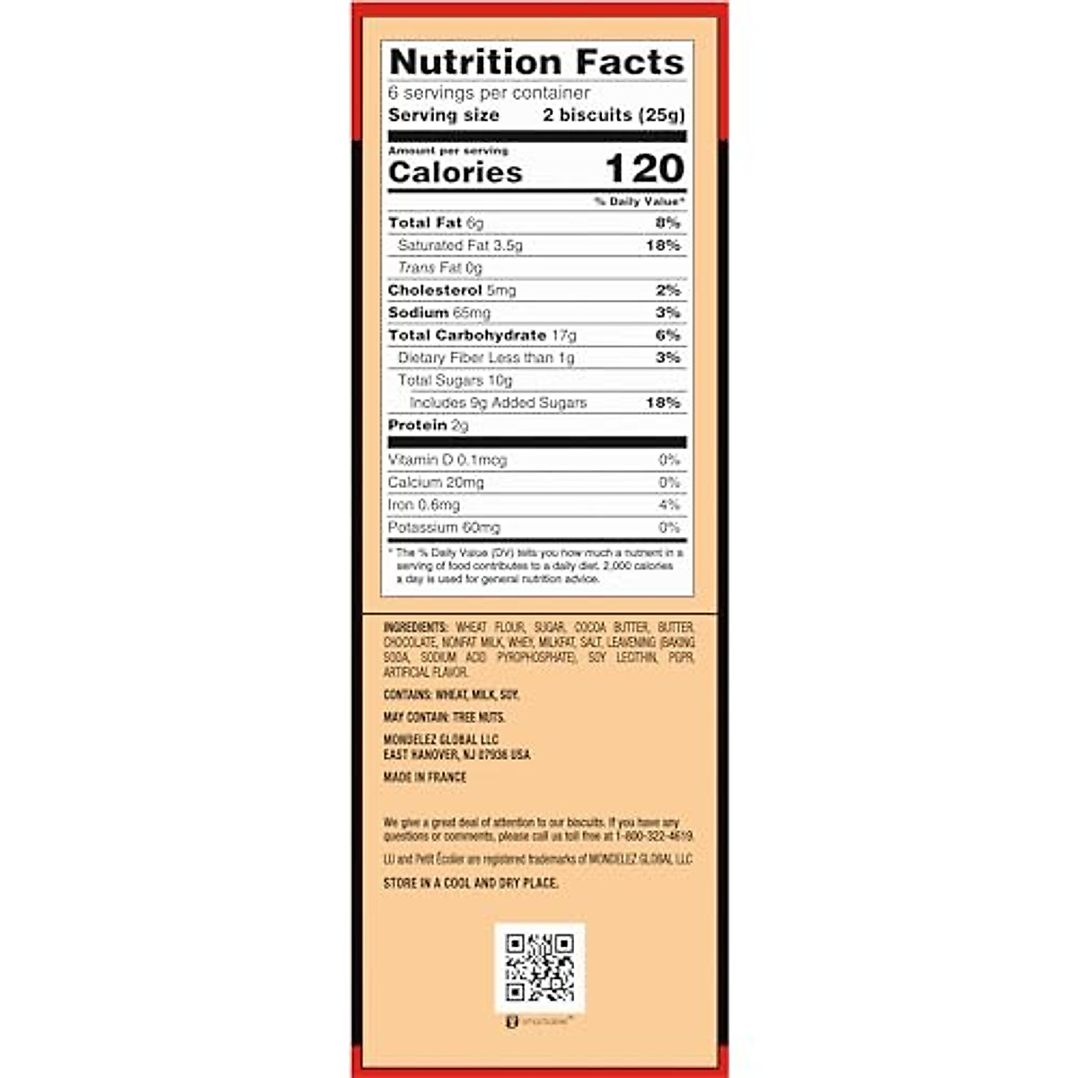 Lu Petit Ecolier European Milk Chocolate Biscuit Cookies, 5.3 oz