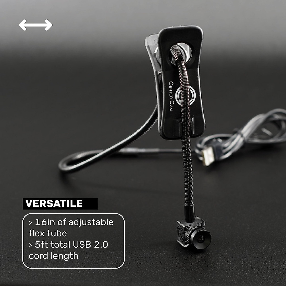 Center Cam Middle-Screen Webcam - 1080p Plug & Play USB Webcam, Adjustable Webcam for Laptop and Desktop for Home Video Conferences