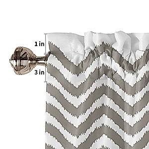 Artwork Store Valances Windows Curtain Abstract Chevron Zig Zag Gary and Yellow Ripple Kitchen Valances Rod Pocket Window Treatment Short Curtains Valance for Window 1 Panel,42 by 18 inches