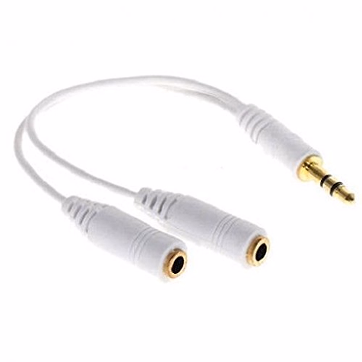 Google Pixel Compatible 3.5mm Headset Headphone Splitter Earbuds Audio Jack Y Adapter 2-Port White