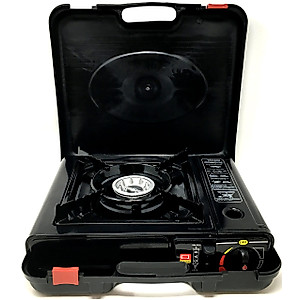 Portable Outdoor Camping Butane Gas Stove Full Stainless Steel Body with Electronic Ignition and Carrying Case