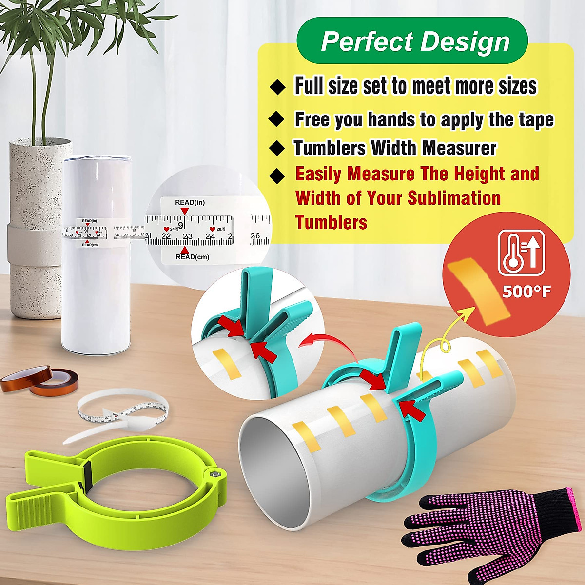 Sublimation Tumbler Clamp for 12 Oz 20 Oz 30 Oz Skinny Straight Tumblers, Sublimation Clamp Tool for Sublimation Blanks Tumblers, Sublimation Supplies