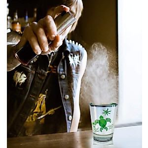 Puzzled 1.7 Oz Green Turtle Shot Glass, 2.5 Inch Novelty Glassware for Drinking Game Liquor Tequila Whisky Vodka Espresso Shooter Glasses Party Drinkware