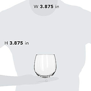 Libbey Stemless 12-Piece Wine Glass Party Set for Red and White Wines