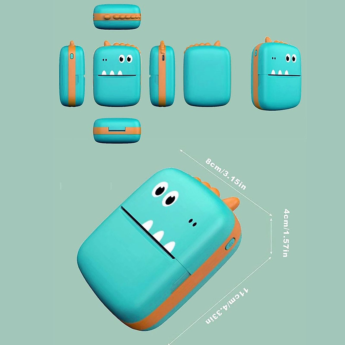 200DPI Mini Pocket Printer, Compact and Lightweight Design, Connection, Inkless Printing, iOS and Compatible