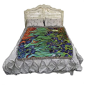 Pure Country Weavers Irises Blanket by Vincent Van Gogh - Fine Art Gift Tapestry Throw Woven from Cotton - Made in The USA (72x54)