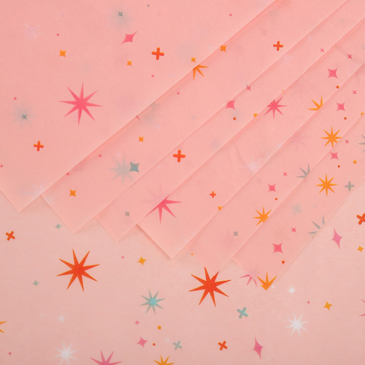 30 Sheets Star Tissue Paper, 19.68x13.78in Pink Wrapping Tissue Paper Colorful Star Pattern Decorative Gift Wrapping Paper Sheets for Christmas Wedding Birthday Party Crafts Packing
