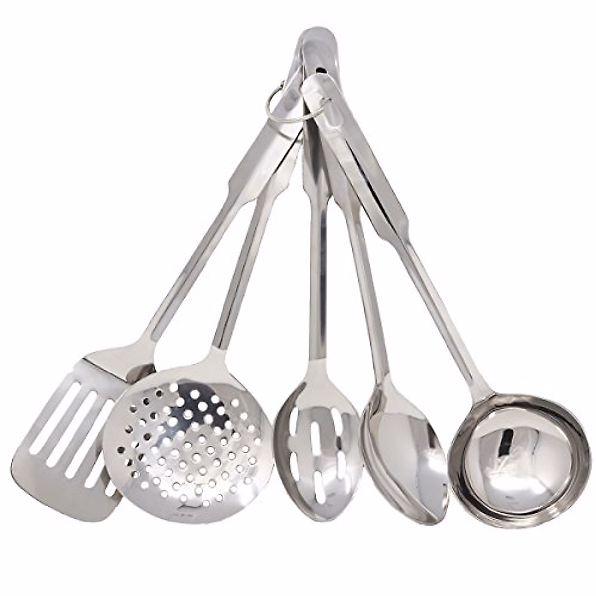Amco 8796 Stainless Steel 5-Piece Utensil Set,Medium