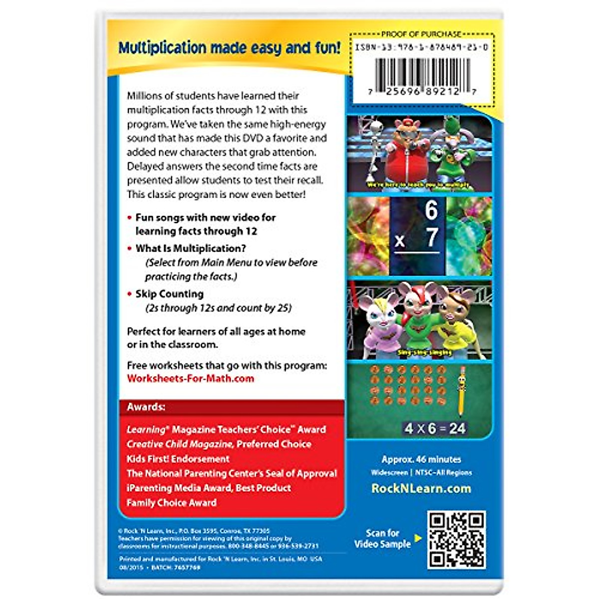 Multiplication Rap DVD by Rock 'N Learn