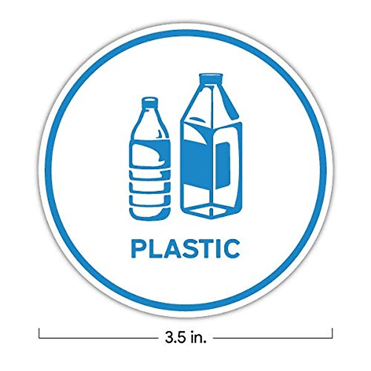 Recycling Stickers for Trash Can, 3.5" Wide | 5pcs Recycle Stickers for Plastic Bins - Paper, Aluminum, Plastic, Glass, Compost