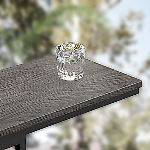 Yusong Small C Shaped End Table, Slim Narrow Couch Side Tables Slide Under Sofa Bed, Skinny Snack Tray Table for Coffee Laptop in Living Room,Easy Assembly,Grey