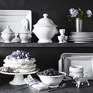 Pillivuyt, Classic White Porcelain French Onion Soup Bowl, with Ears, Imported from France, Oven to Microwave to Table