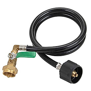 STYDDI 4FT / 48" Propane Refill Adapter Hose, 1Lb Propane Tank Refill Adapter Extension Hose with ON-Off Valve, Filling 1LB Tank Cylinders from 20-50 LB Tank, QCC1/Type 1 Connector, 350 PSI