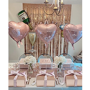 HUIHUANG Rose Gold Luxury Gift Boxes with Lids Bridesmaid Proposal Box Collapsible 11 x 7.8 x 3.5 In Magnetic Closure Collapsible Gift Boxes for Presents with Card,Ribbon,Shredded Paper Filler-1 Pack