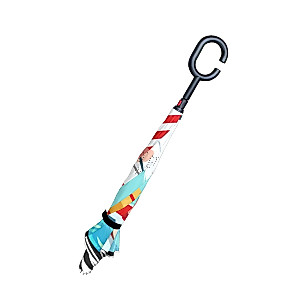 Cute Santa Claus Stand Up Paddle Board With Pug Dog Double Layer Windproof UV Protection Reverse Umbrella With C-Shaped Handle Upside-Down Inverted Umbrella For Car Rain Outdoor