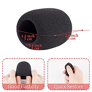 Geekria for Creators Foam Windscreen Compatible with Shure SM57-LCE, PGA81-LC, Microphone Antipop Foam Cover, Mic Wind Cover, Sponge Foam Filter (Black / 2 Pack)