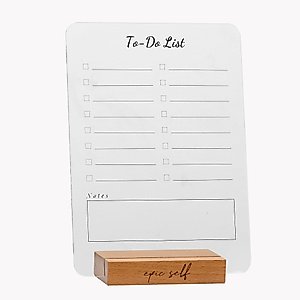 Epic Self Help – Acrylic To-Do List – Laser Cut Calendar for Organization & Focus – Clear Wipe Clean Dry-Erase Board – Desk Planner Stand – Minimalist Design for Office or Bedroom – Productivity Tool