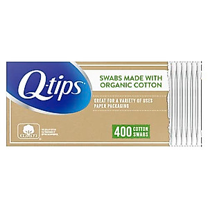 Q-tips Cotton Swabs Organic Swab Ultimate Home and Beauty Tool Made from Organic Cotton, Paper 400 Count(Pack of 4)