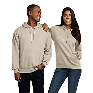 Fruit of the Loom Eversoft Fleece Hoodies, Moisture Wicking & Breathable, Hooded Sweatshirt, Khaki Heather Pullover, Medium