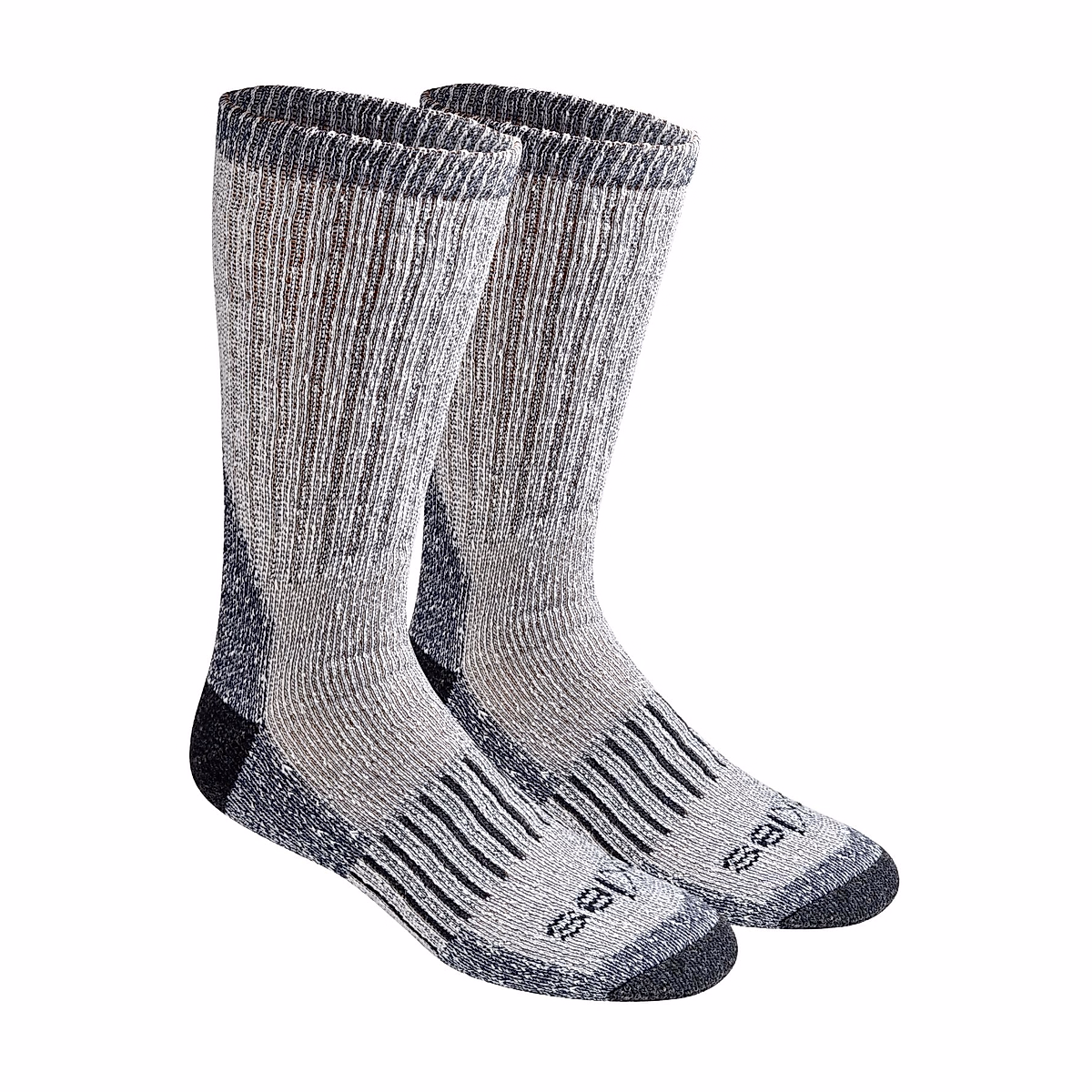 Dickies Men's Heavy Weight Wool Blend Thermal Crew Socks, (2, 4, Blue (2 Pairs), Large