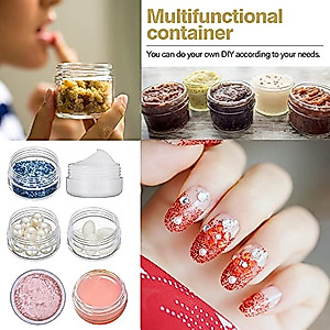 2 oz Plastic Containers with Lids 60pcs Plastic Jars with Lids + 3/5/10 Gram 12pcs Sample Containers Travel Jar– Great for Travel,Lip Scrub,Body Butters,Cream,Lotion Free Labels & Spatulas (72 Pack)