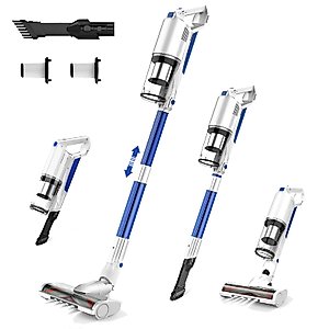 Whall Cordless Vacuum Cleaner, Upgraded 25Kpa Suction 280W Brushless Motor Cordless Stick Vacuum Cleaner, Lightweight Handheld Vacuum for Home Pet Hair Carpet Hard Floor, up to 55mins Runtime