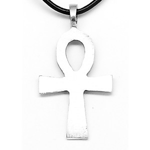 Trilogy Jewelry Pewter Ankh Pendant on Leather w/Swarovski Crystal Lavender June Birthday