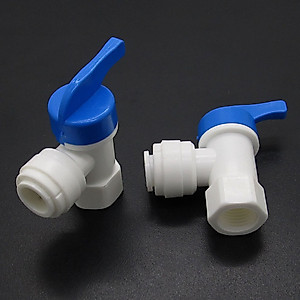5 PCS Elbow 1/4¡± Female x 3/8" Tank Ball Valve Quick Connect Aquarium RO Water Connector