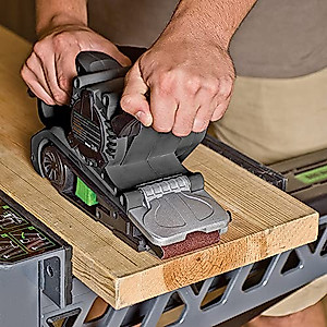 Genesis GBS321A Single Lever 3" x 21" Variable Speed Belt Sander with Adjustable Front Handle and Dust Collection Bag , Grey