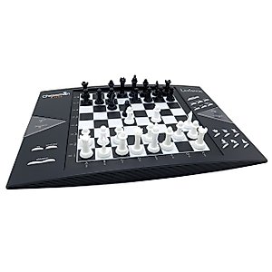 Lexibook Chessman® Elite Interactive Electronic Chess Game +, 64 Levels of Difficulty, LEDs, Family Child Board Game, Black/White, CG1300US