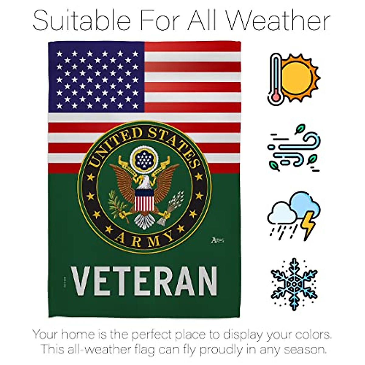 Americana Home & Garden US Army Veteran Garden Flag Armed Forces Rangers United State American Military Retire Official House Decoration Banner Small Yard Gift Double-Sided, Thick Fabric, Made in USA